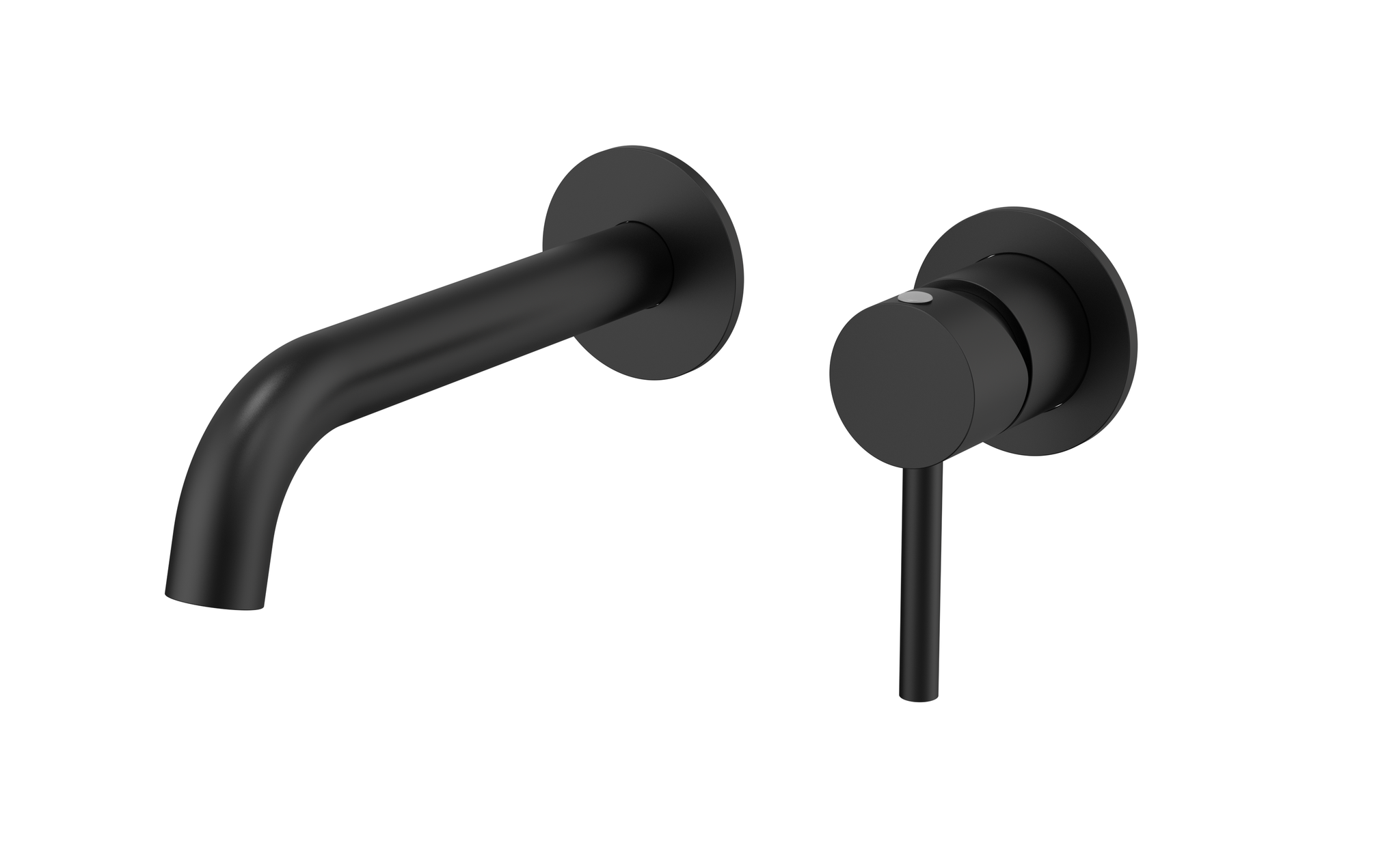 Kirra Wall Basin Mixer Set with 180mm Spout - Black