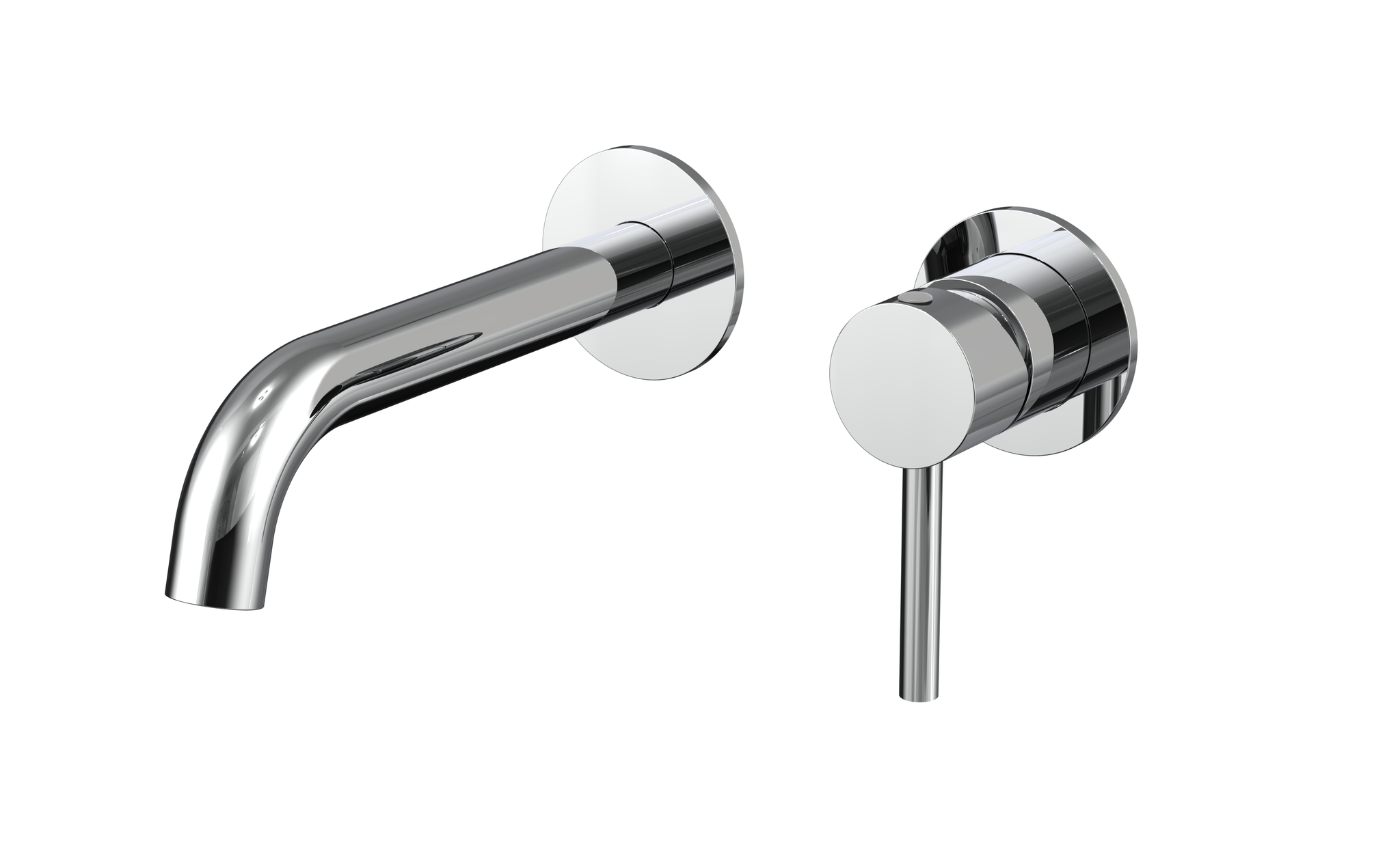 Kirra Wall Basin Mixer Set with 180mm Spout - Chrome