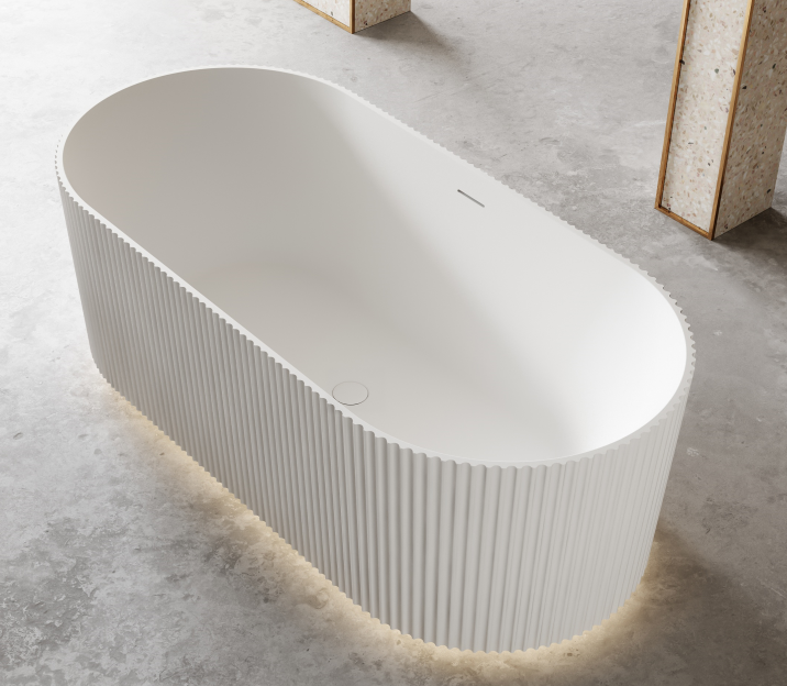 Mila Oval Fluted Freestanding Bath 1500mm